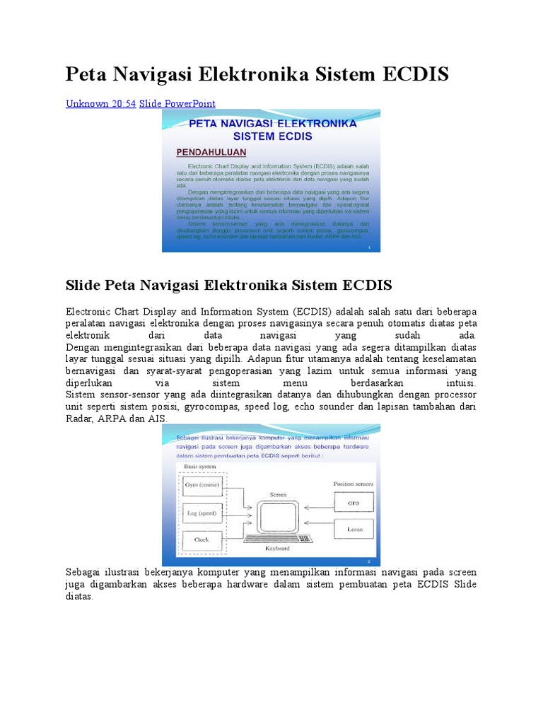 Peta Navigasi Elektronika Sistem ECDIS | PDF | Bisnis | Teknologi & Rekayasa