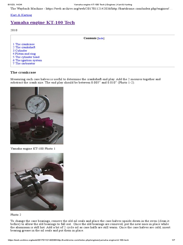 Yamaha KT-100 Engine Specifications | PDF | Piston | Manufactured Goods