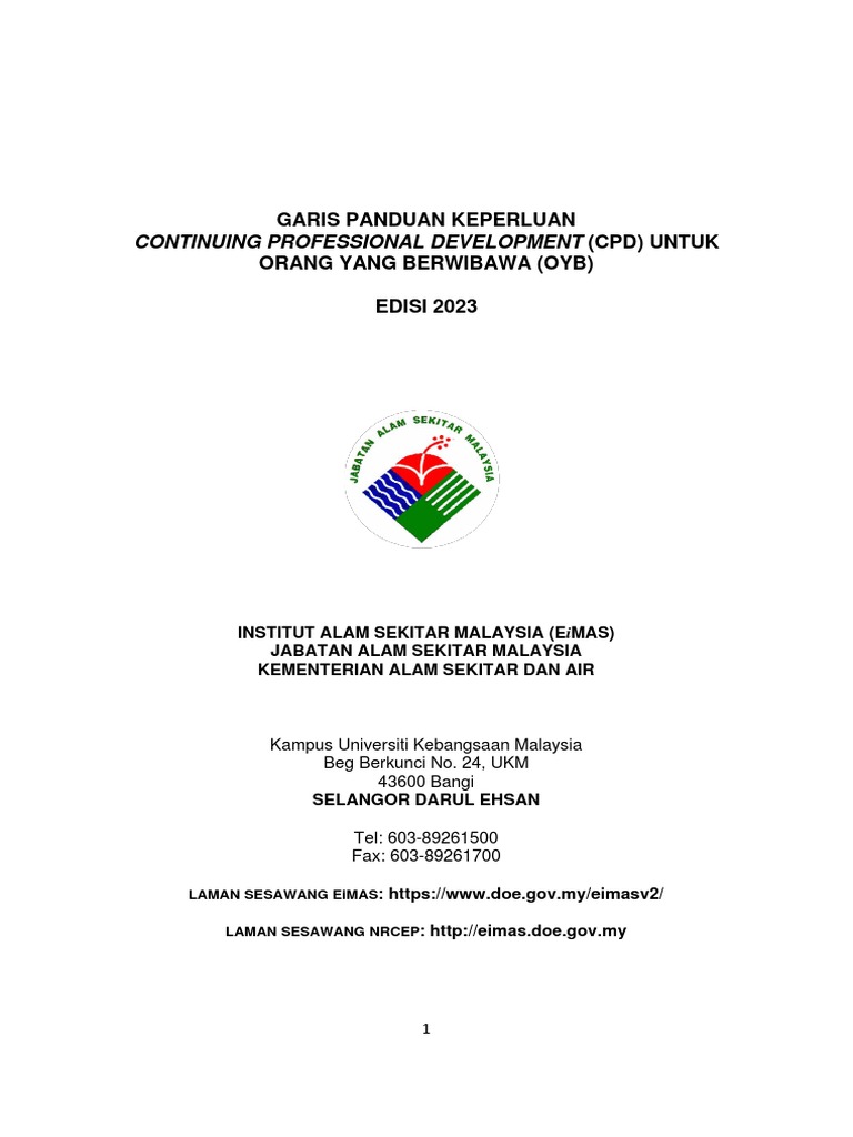 Garis Panduan CPD OYB v2023 | PDF
