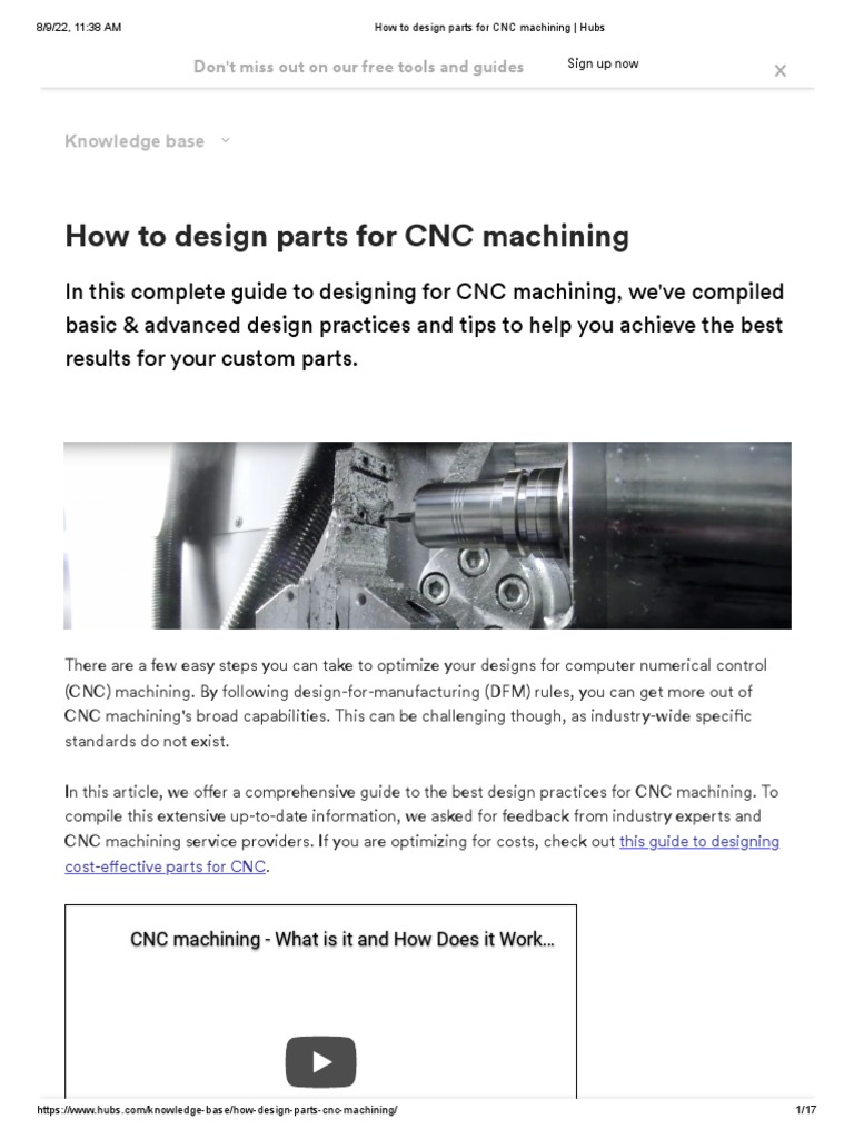 How To Design Parts For CNC Machining - Hubs | PDF | Machining ...