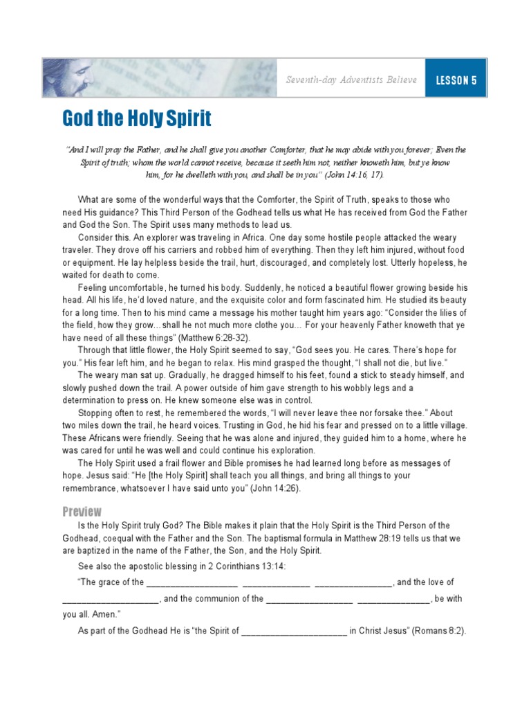 L05 God The Holy Spirit PDF Justification Theology Jesus