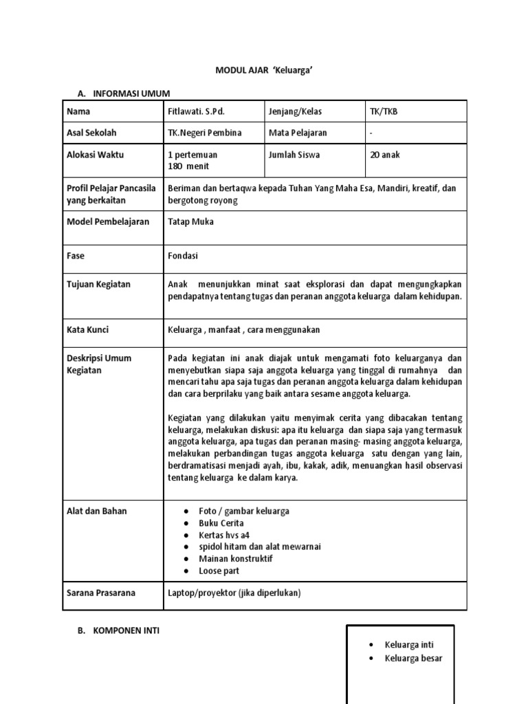 Modul Ajar Keluarga | PDF | Kesehatan Holistik