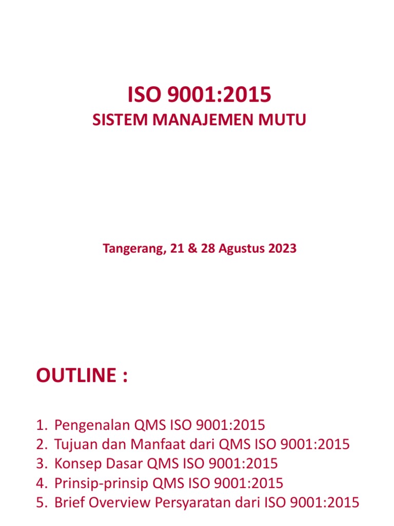 5 Konsep Dasar QMS ISO 9001-2015 | PDF 5 Konsep Dasar QMS ISO 9001-2015 | PDF