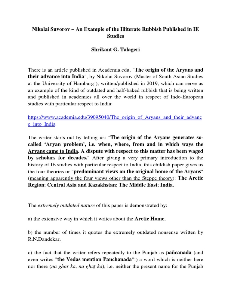 Nikolai Suvorov An Example of The Illiterate Rubbish Published in IE ...