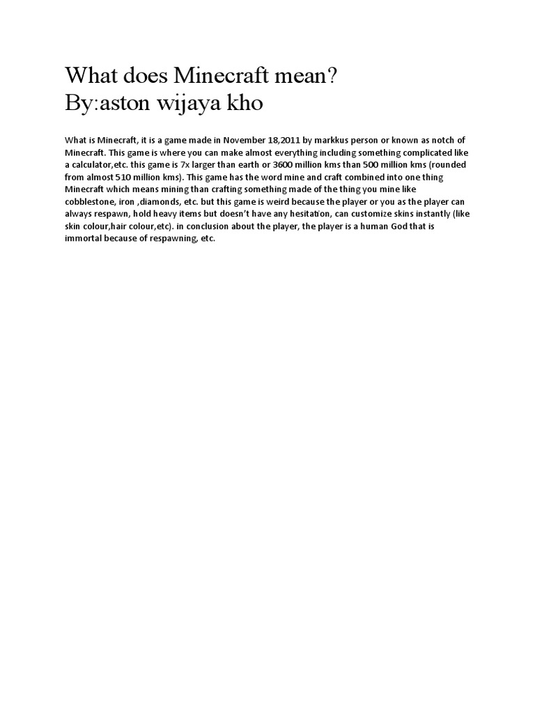 Meaning of Minecraft Explained | PDF | Young Adult
