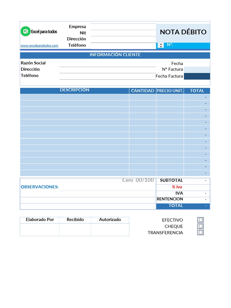 Formato Nota Debito PDF | PDF | Pagos | Tecnología bancaria