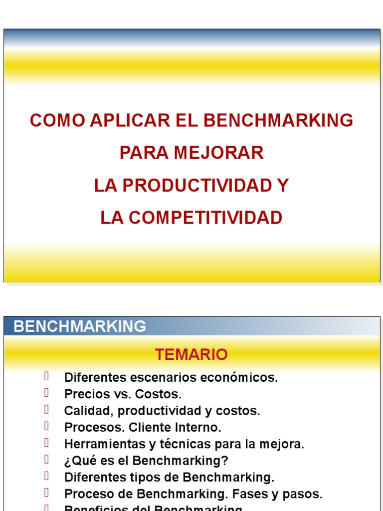 Benchmarking para Mejorar Empresas | PDF | Benchmarking | Calidad ...