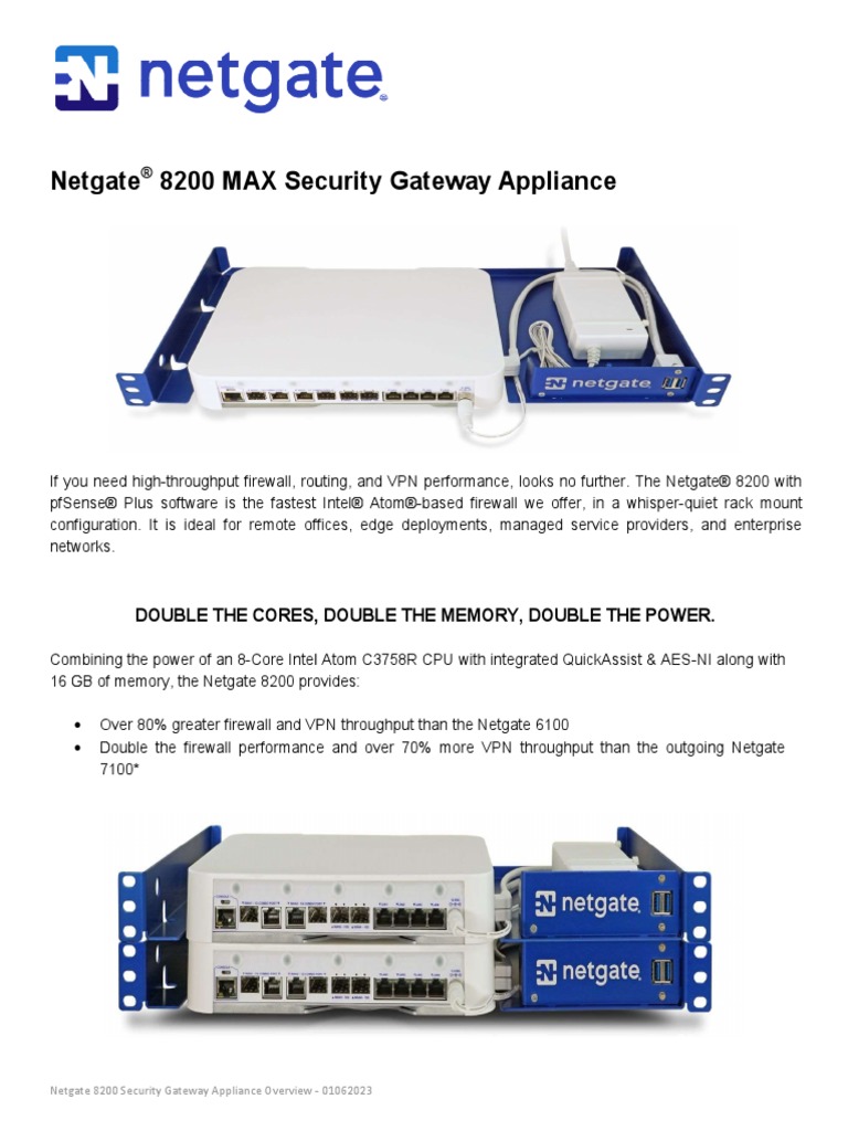 Netgate® 8200 Security Gateway Appliance | PDF