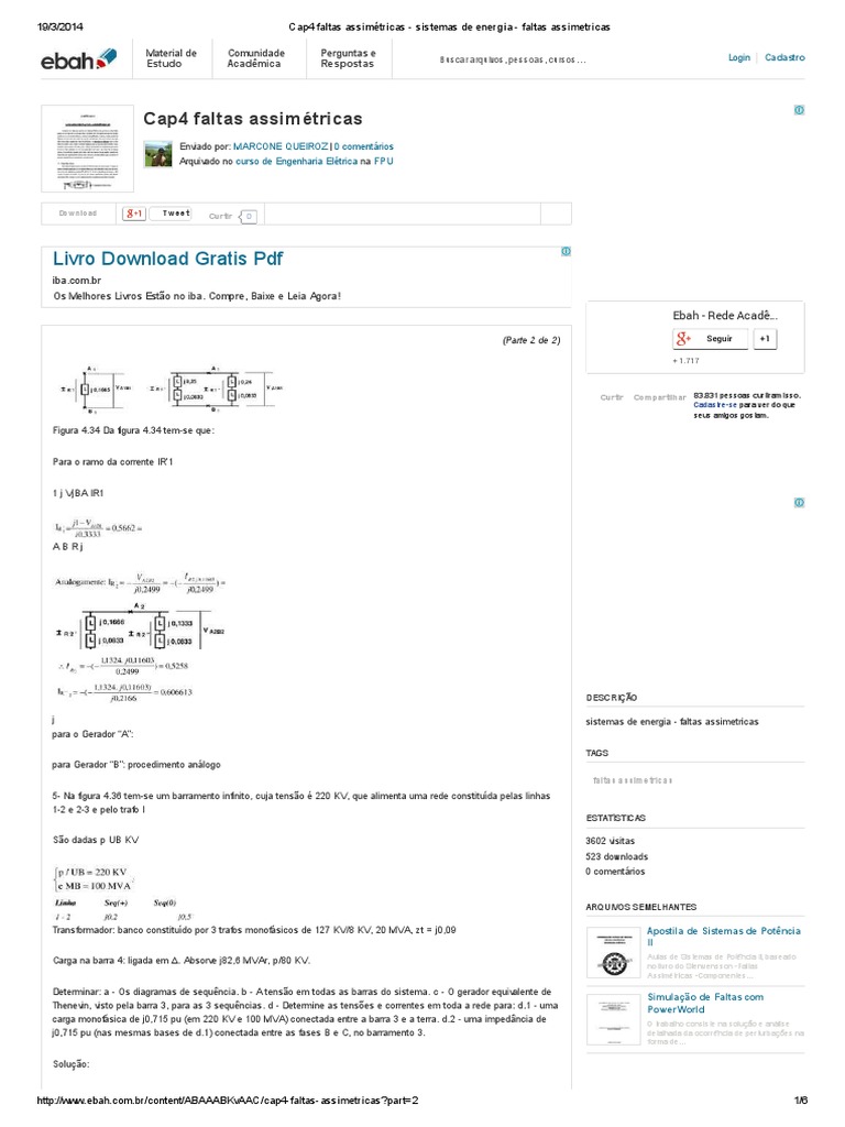 Cap4 Faltas Assimetricas Sistemas de Ene | PDF | Transformador | Engenharia de Energia