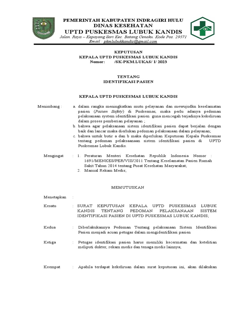 Contoh Sk....... 1 | PDF