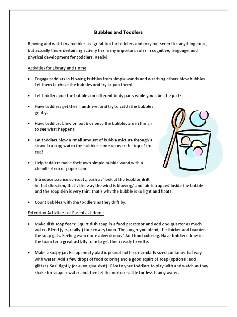 Bubbles and Toddlers Handout | PDF | Cognitive Science | Cognition
