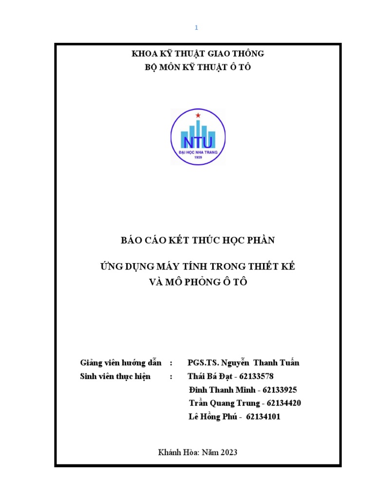 Báo Cáo NG D NG Máy Tính | PDF