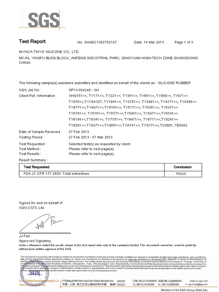 FDA Test Report | PDF