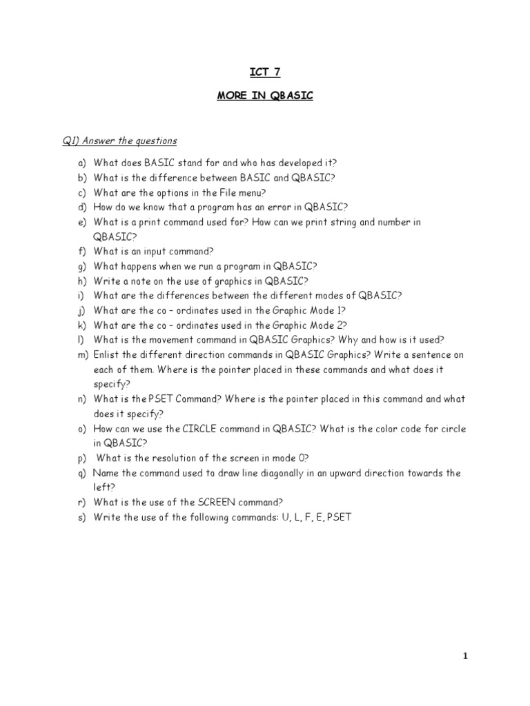 More in QBASIC | PDF