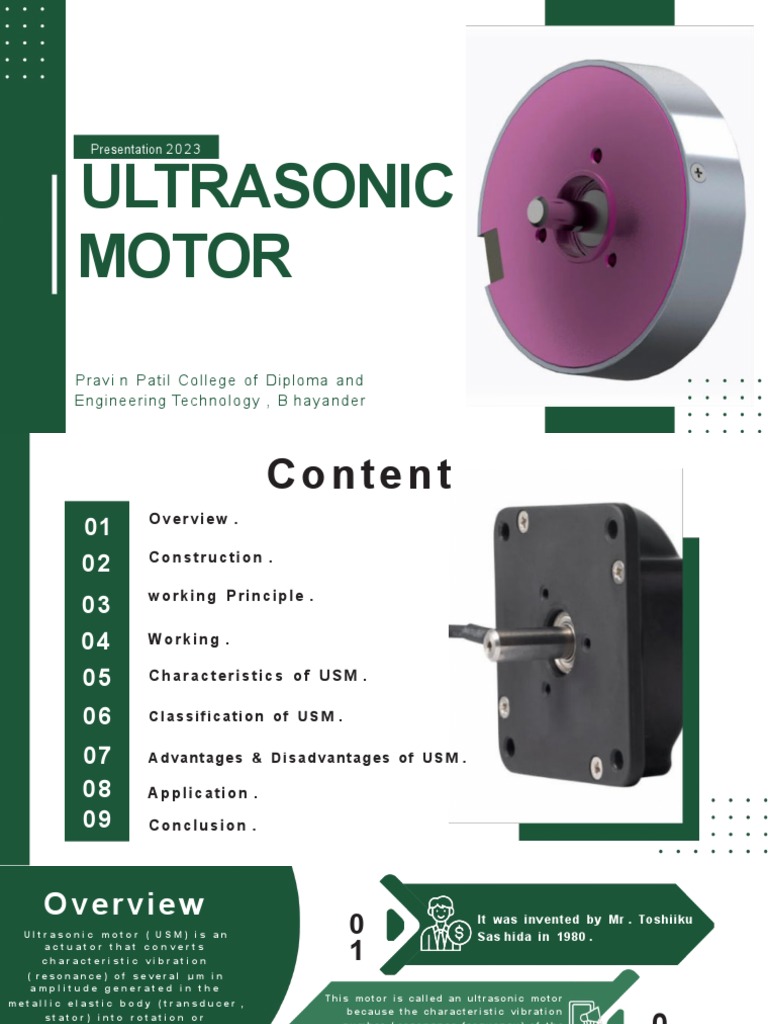 Ultrasonic Motor Overview and Applications | PDF | Electric Motor ...