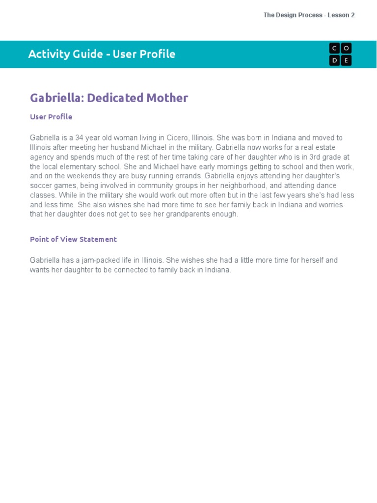 U4L02 - Activity Guide - User Profile 2 | PDF