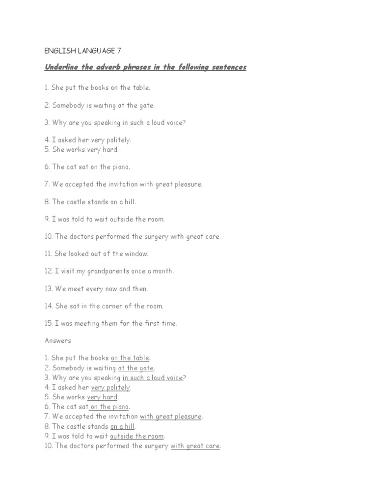 English Language Worksheets | PDF