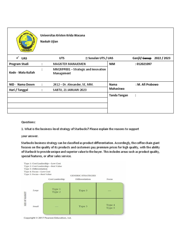 UAS Strategy Innovation Afi 012021097 | PDF