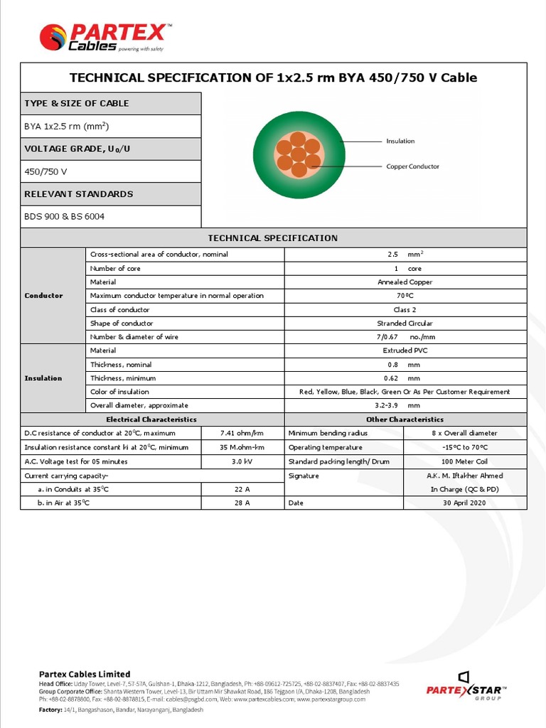 1x2.5 RM BYA | PDF | Electrical Conductor | Insulator (Electricity)