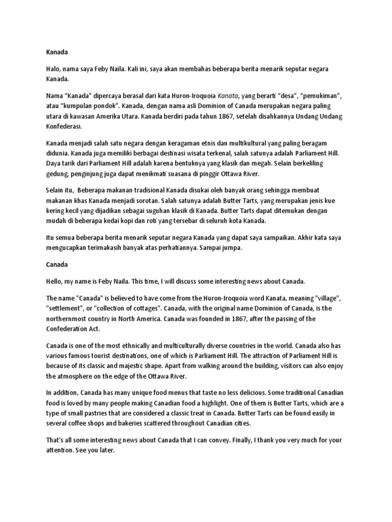 Menjelajahi Keunikan Kanada | PDF