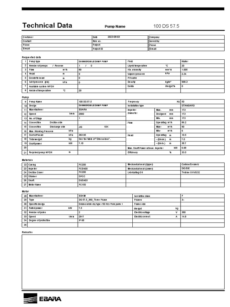 Data Sheet 100 DS 57.5 | PDF