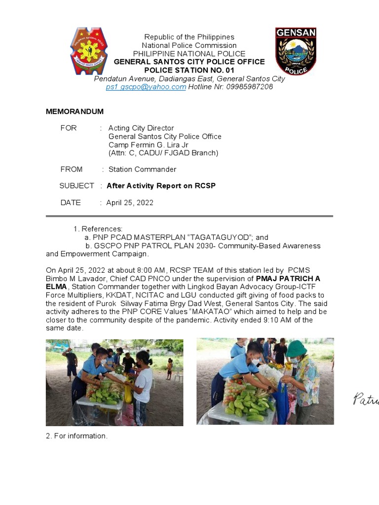 PS1 AAR On RCSP 04.25 | PDF