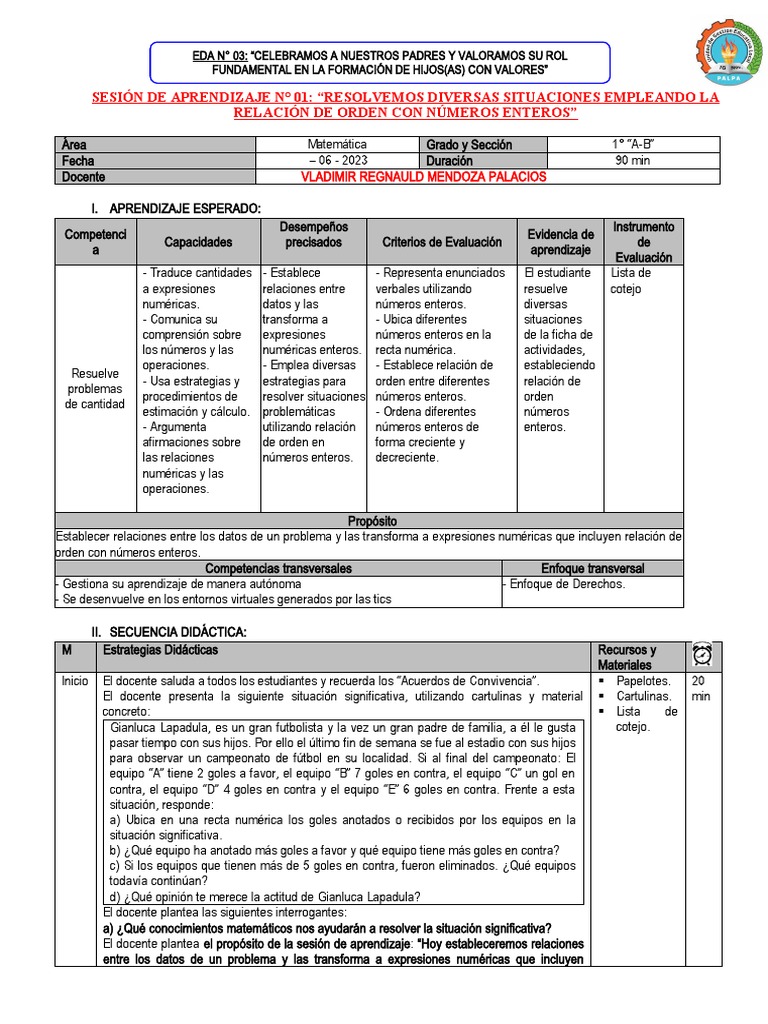 1°-Sesion 1-Eda 3 | PDF | Aprendizaje | Cognición