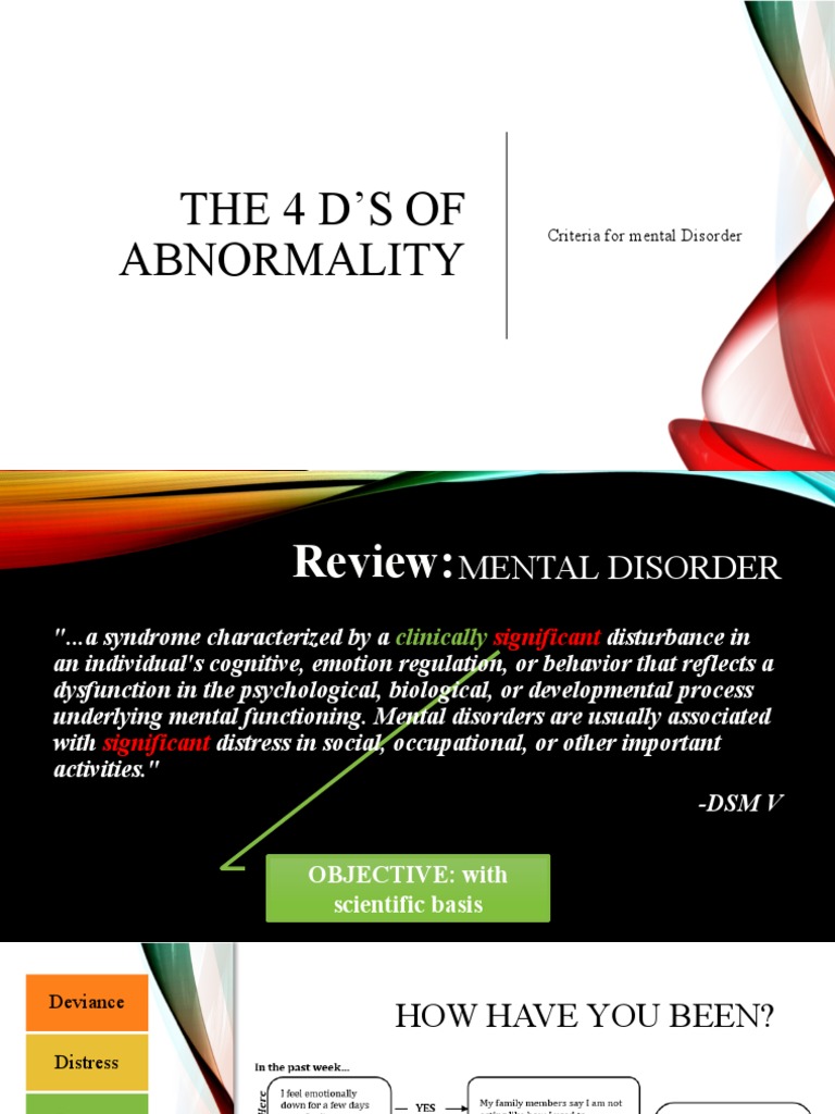 The 4 D’s of abnormality (demo) | PDF