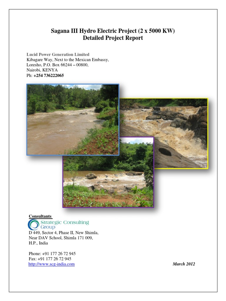 Sample DPR For Hydro Project 10 MW 2012 | Download Free PDF ...
