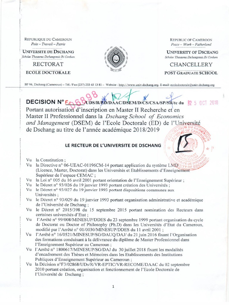 Master Pro Et Recherche DSEM 2018 2019 | PDF