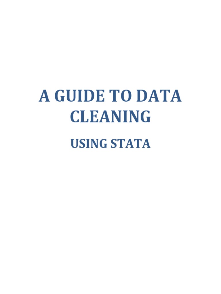 IFPRI (2018) - Cleaning Data Using Stata | PDF