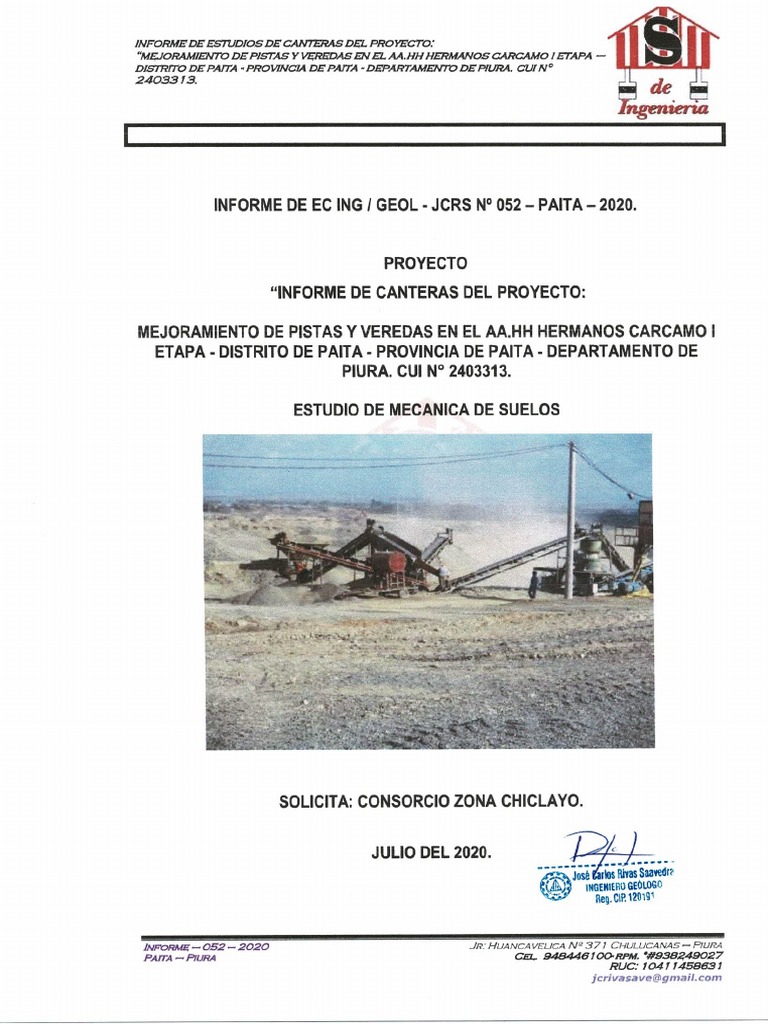 Informe de Canteras | PDF