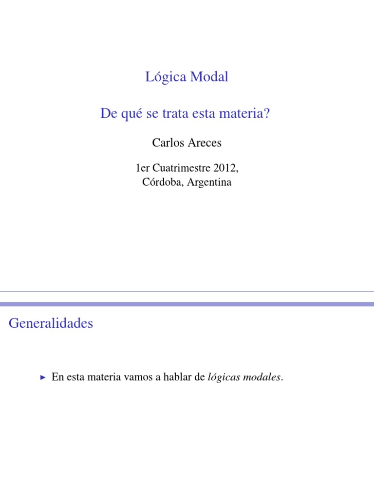 Lógica Modal | PDF