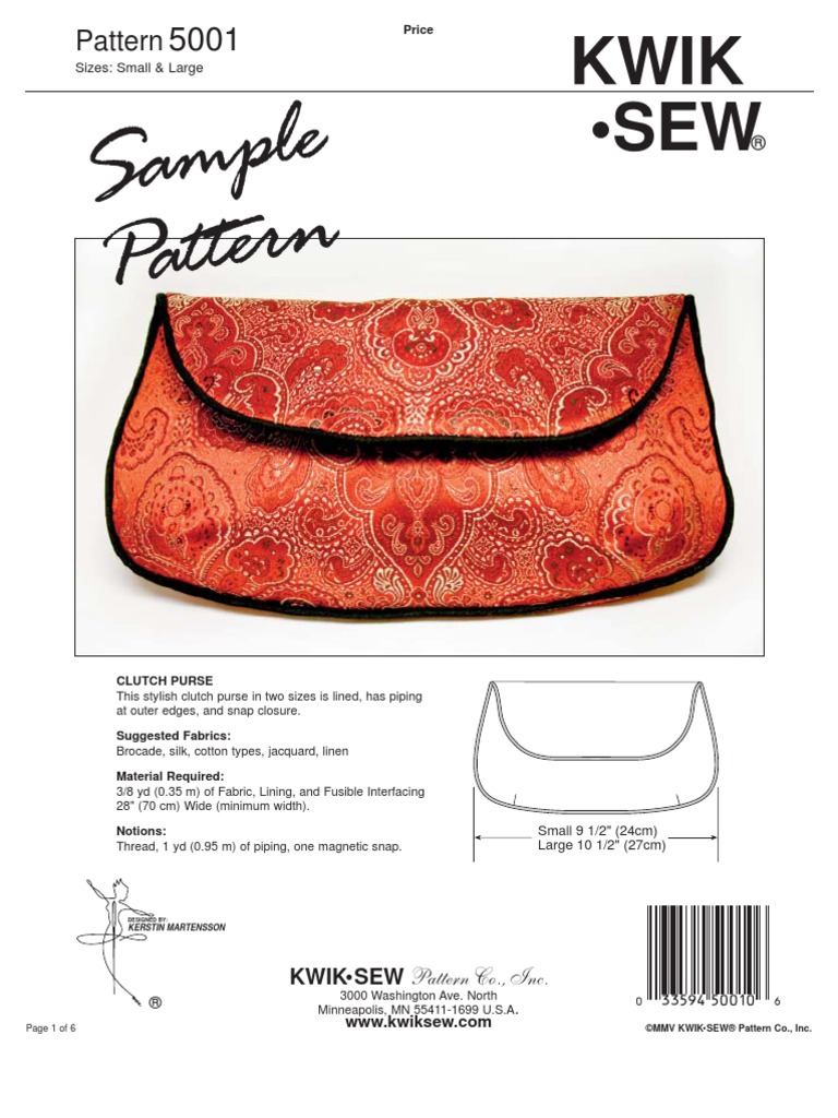 Purse Pattern | PDF | Seam (Sewing) | Sewing