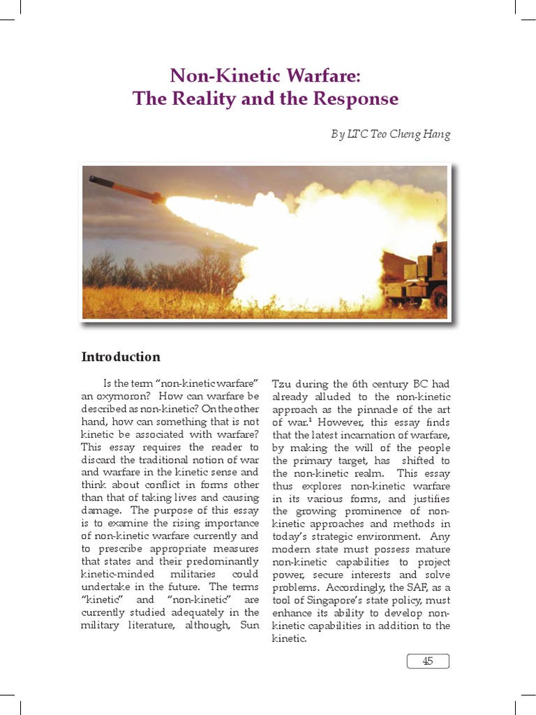 V36N1 - Non-Kinetic Warfare - The Reality and The Response | PDF ...