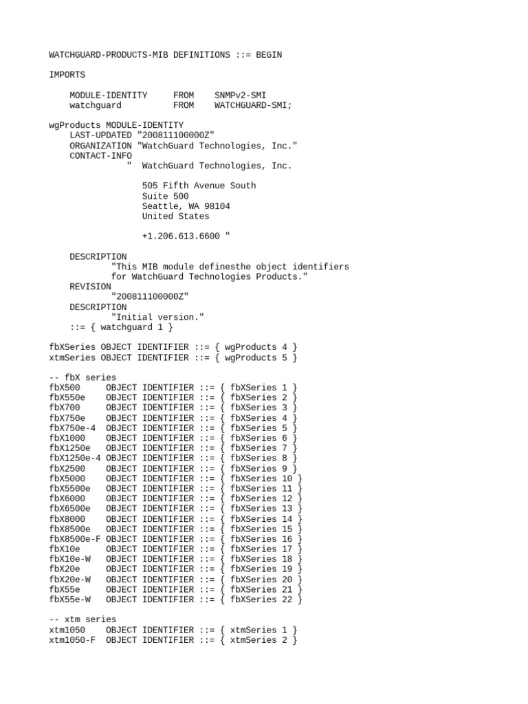 Watchguard Products Mib | PDF