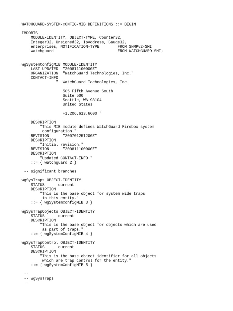 Watchguard System Config Mib | PDF | Software Engineering | Computer Data