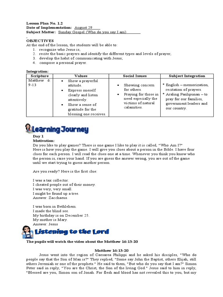 Cle 2 LP 1.1 | PDF | Jesus | Saint Peter