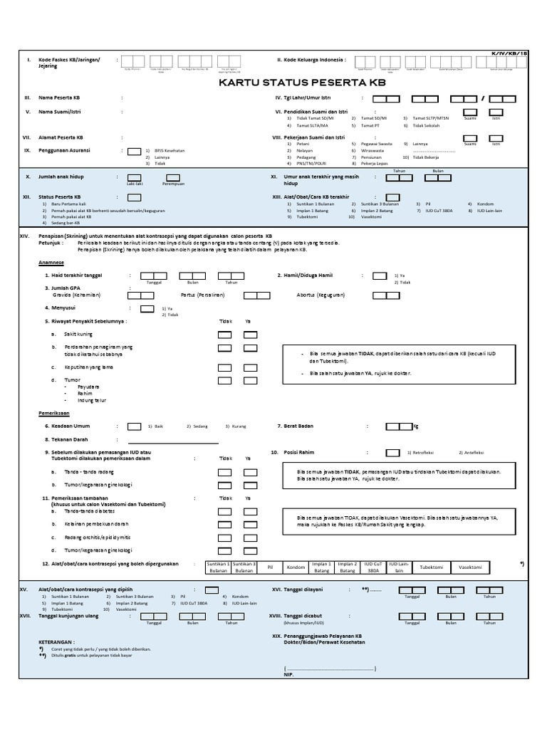 Formulir K IV KB 15 | PDF