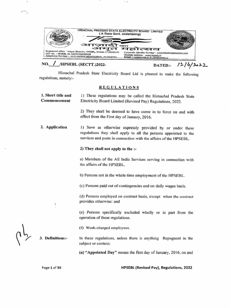 Hpseb Pay Scale | PDF