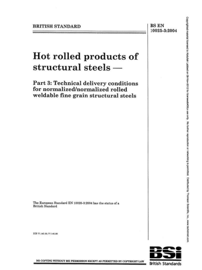 BS en 10025-3-2004 | PDF