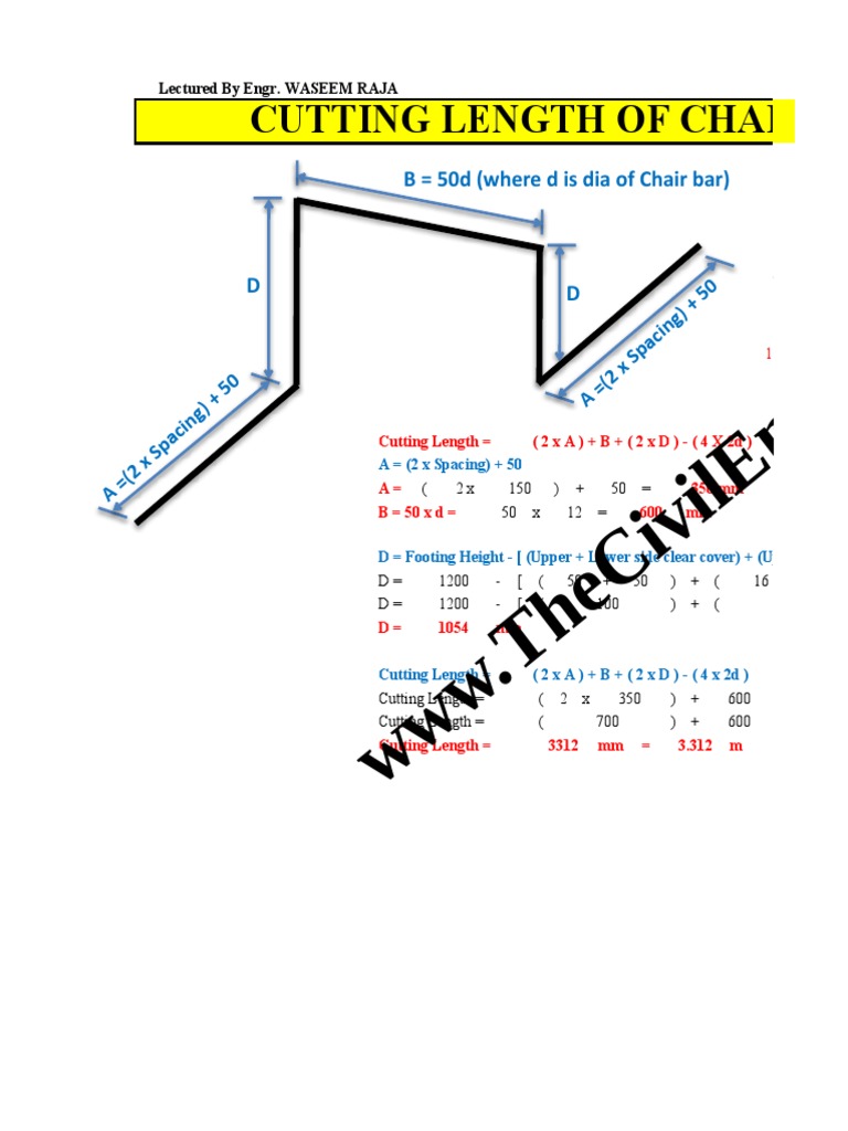 Cutting Length of Chair Bar | PDF