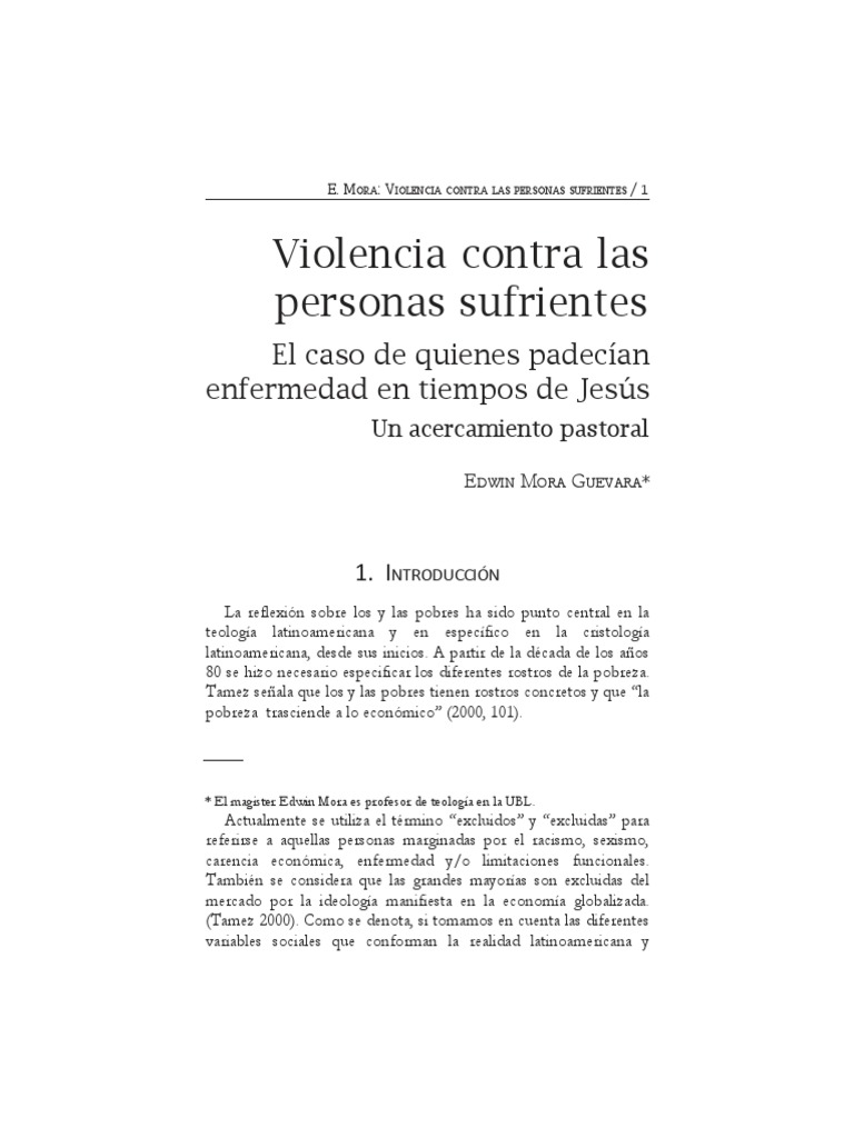 Violencia Contra Las Personas Sufrientes Edwin Mora | PDF | Ciencias ...