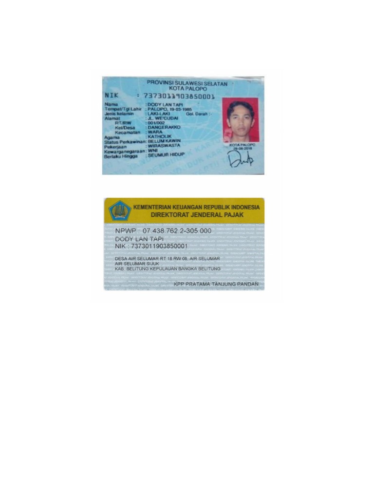 KTP Dan NPWP Pengurus Pt. DCG | PDF
