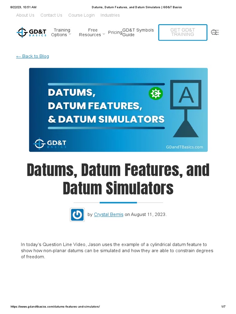Datums, Datum Features, and Datum Simulators - GD&T Basics | PDF