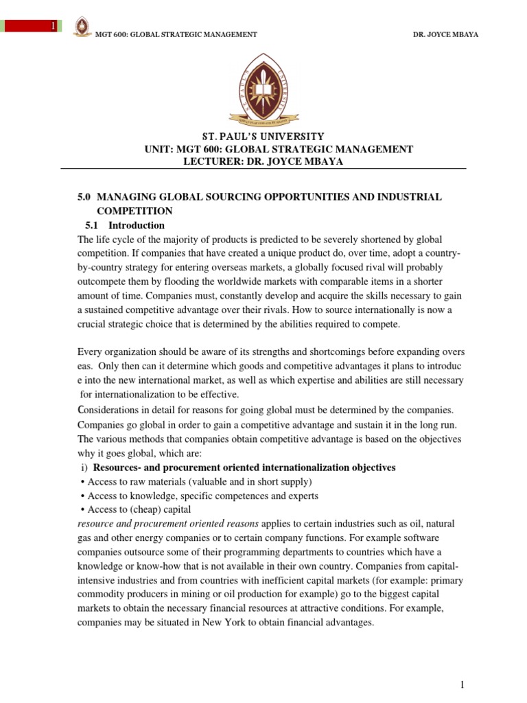 Global sourcing and procurement | PDF