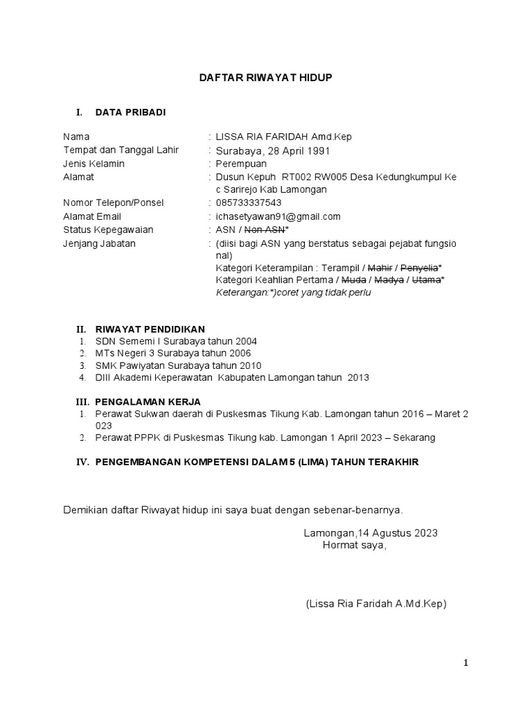 Kredensial Icha 1 | PDF