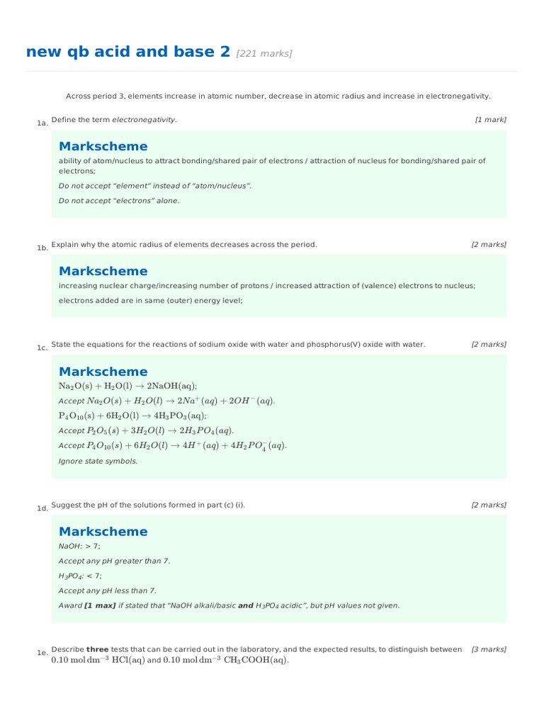 New QB Acid and Base 2 | PDF | Reaction Rate | Acid