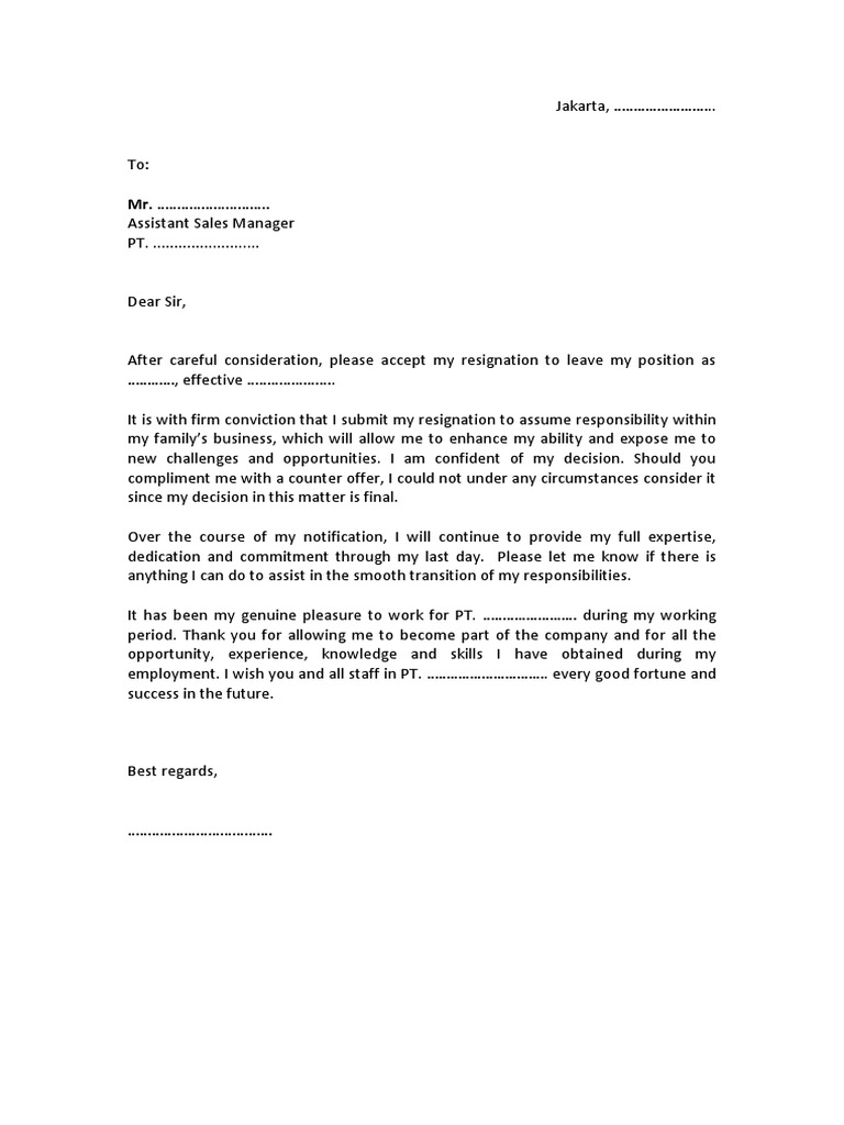 Contoh Surat Resign | PDF