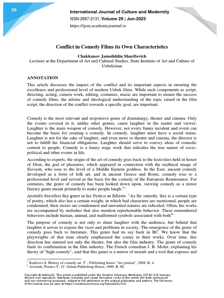 Conflict in Comedy Films Its Own Characteristics | PDF | Comedy | Creative Commons License